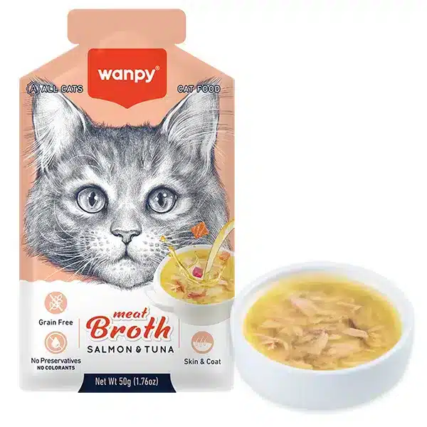 Беззерновий рідкий корм для котів Wanpy Meat Broths Salmon&Tuna суп з ...